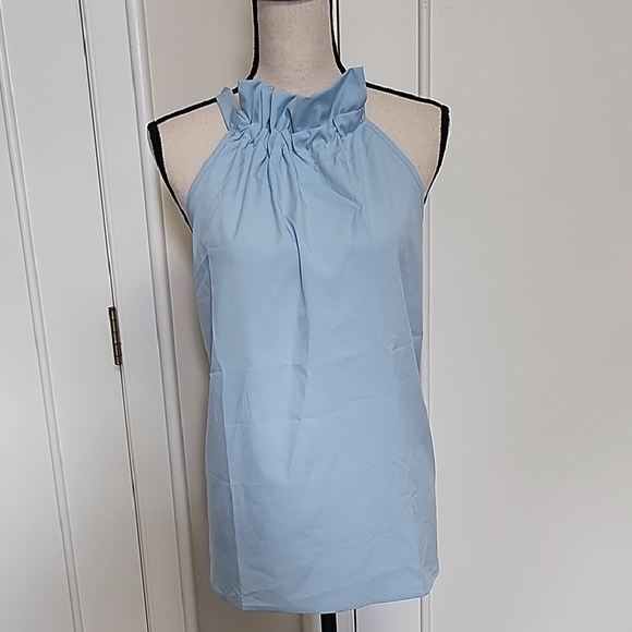 SHEIN | Tops | Shein Light Blue Halter Neck Blouse | Poshmark